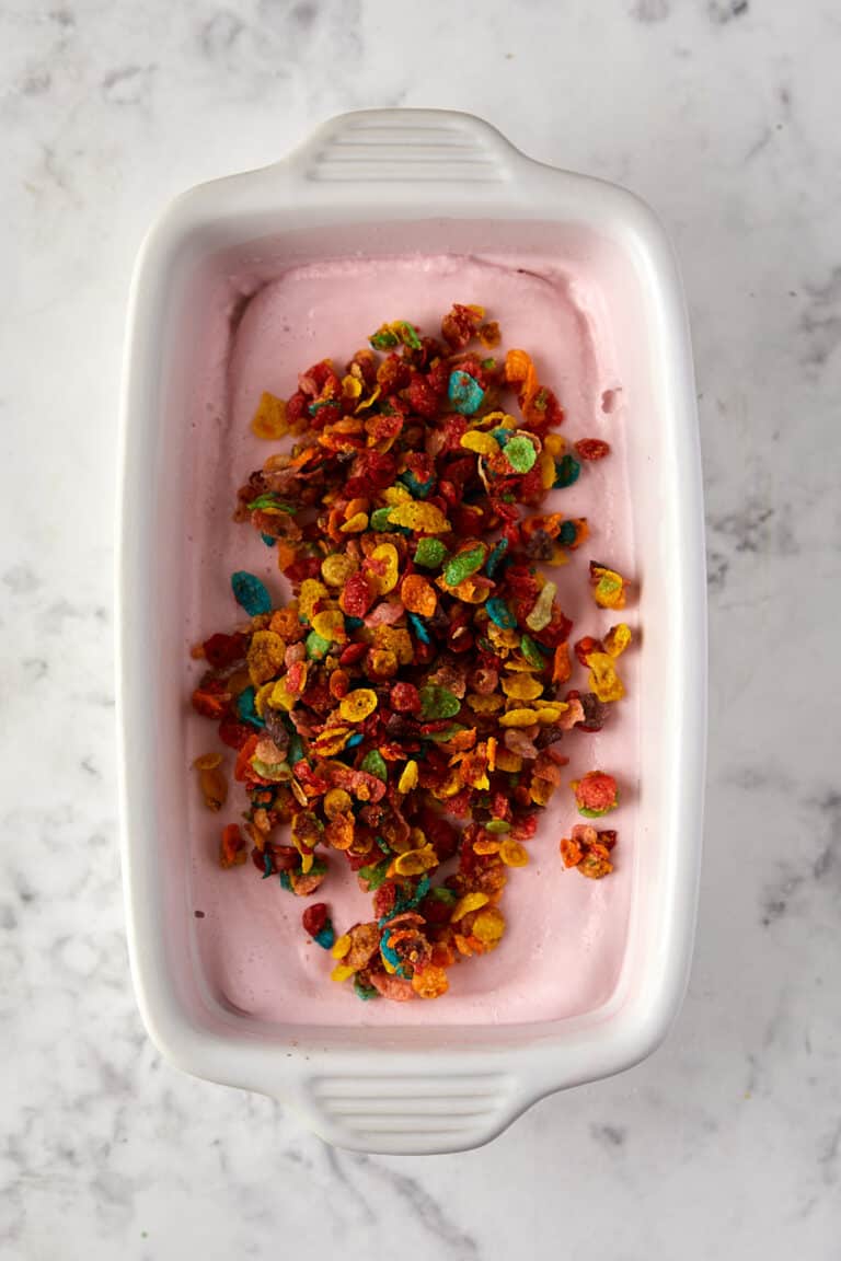Fruity Pebbles Ice Cream Recipe (Real Cereal Milk Base) - Sass and Salt