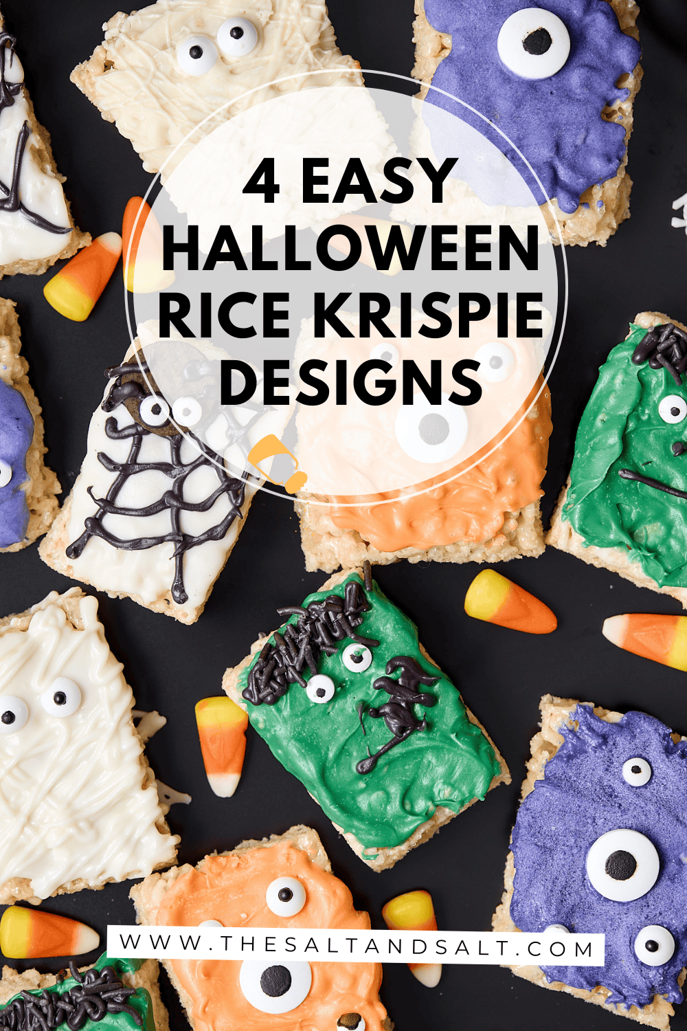 Easy Halloween Rice Krispie Treats (4 Fun Designs) - Sass and Salt